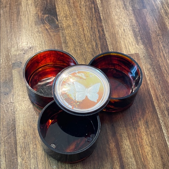 Other | Vintage Amber Plastic Stackable Trinket Box Set | Poshmark